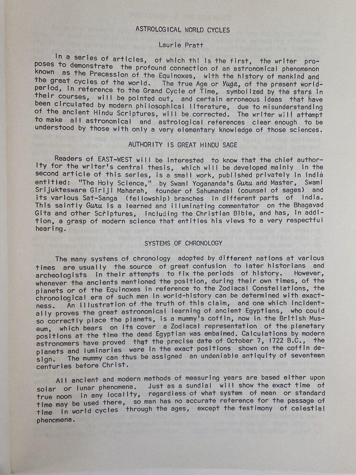 VTG Astrological World Cycles by Laurie Pratt Tara Mata Reprint in Acco ...