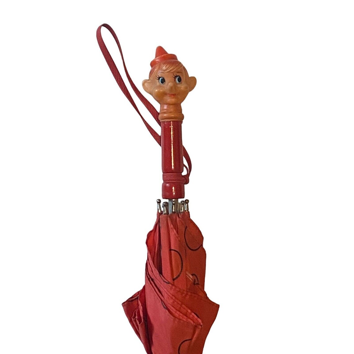 VTG 1960s Red 21 Childs Umbrella Pinocchio Elf Handle Collectible ...