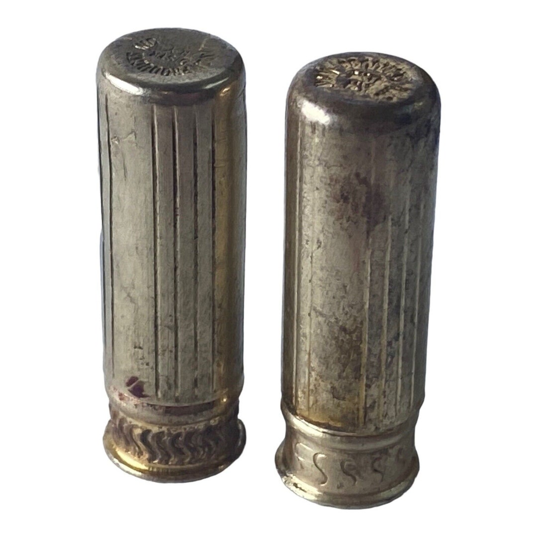 VTG 40s Avon Etched Brass Bullet Lipstick Tubes 1 Blue Jewel Mini ...