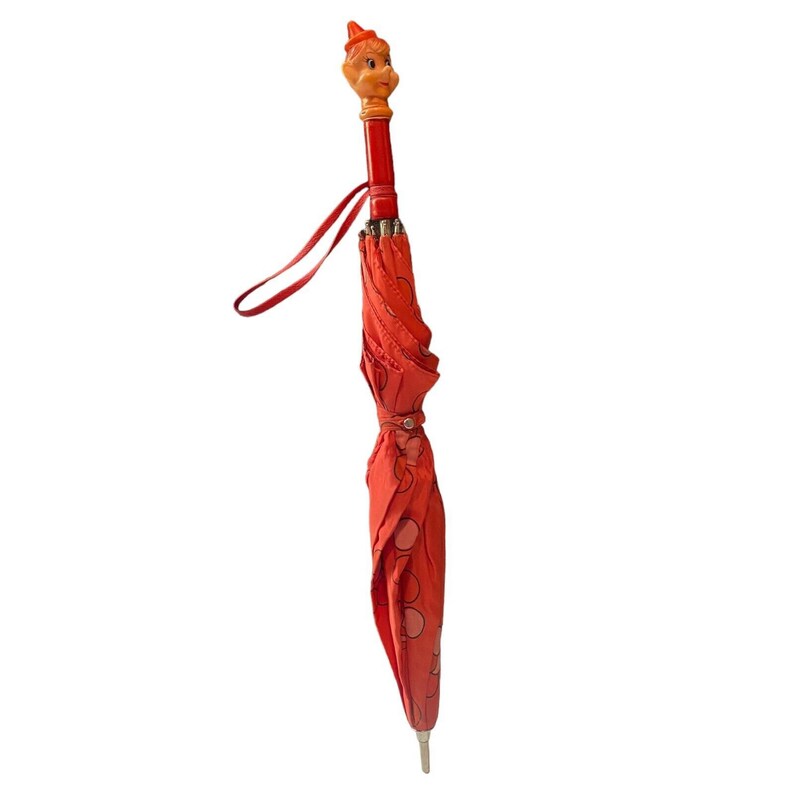 VTG 1960s Red 21 Childs Umbrella Pinocchio Elf Handle Collectible ...
