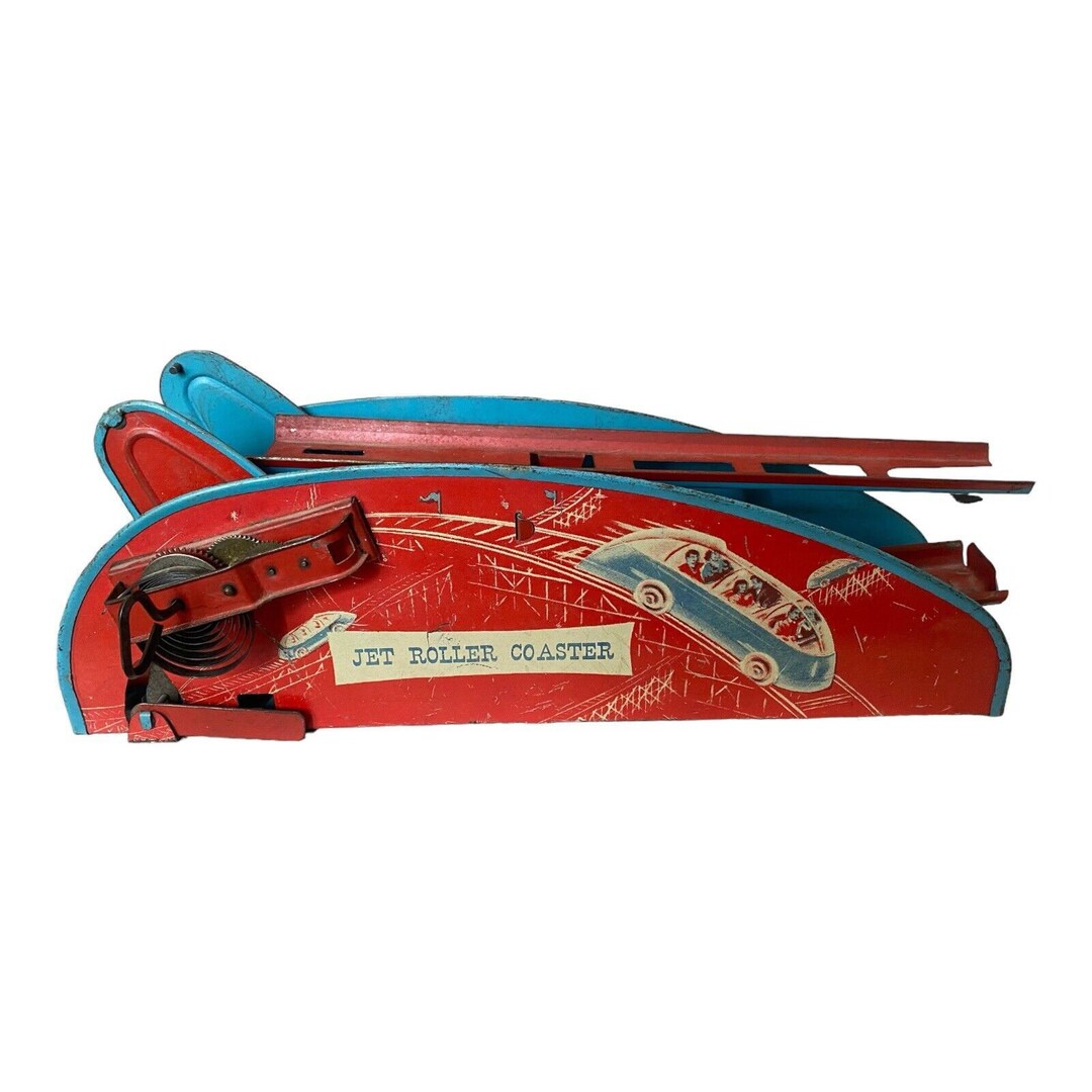 Vintage 1940s Wolverine Jet Roller Coaster Lithograph Tin Windup Toy ...