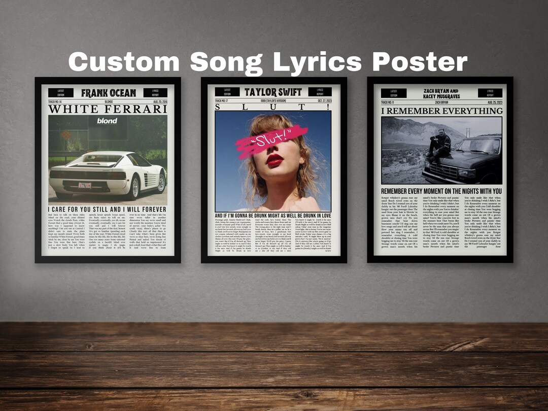 Choose Your Own Retro Newspaper Album Poster Song Lyrics Poster Album ...