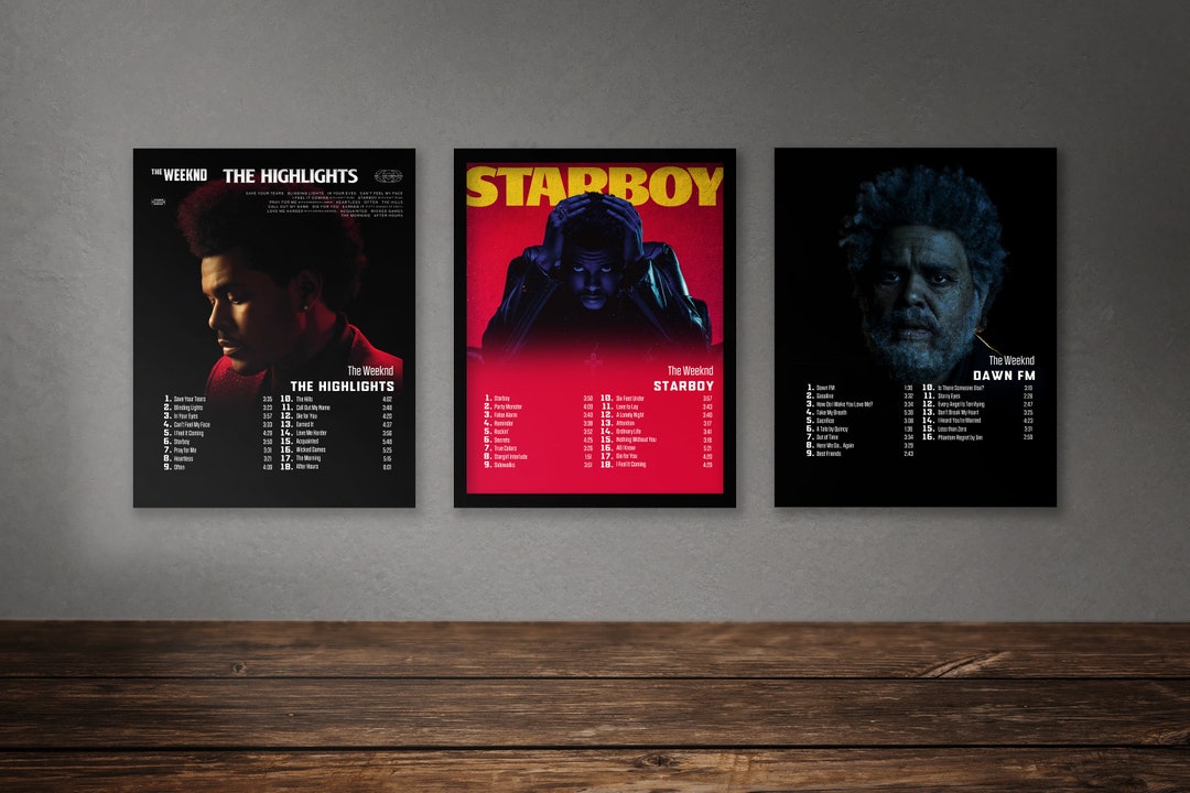 Buy The Weeknd Poster Set of 8 Album Poster After Hours Dawn FM Starboy ...