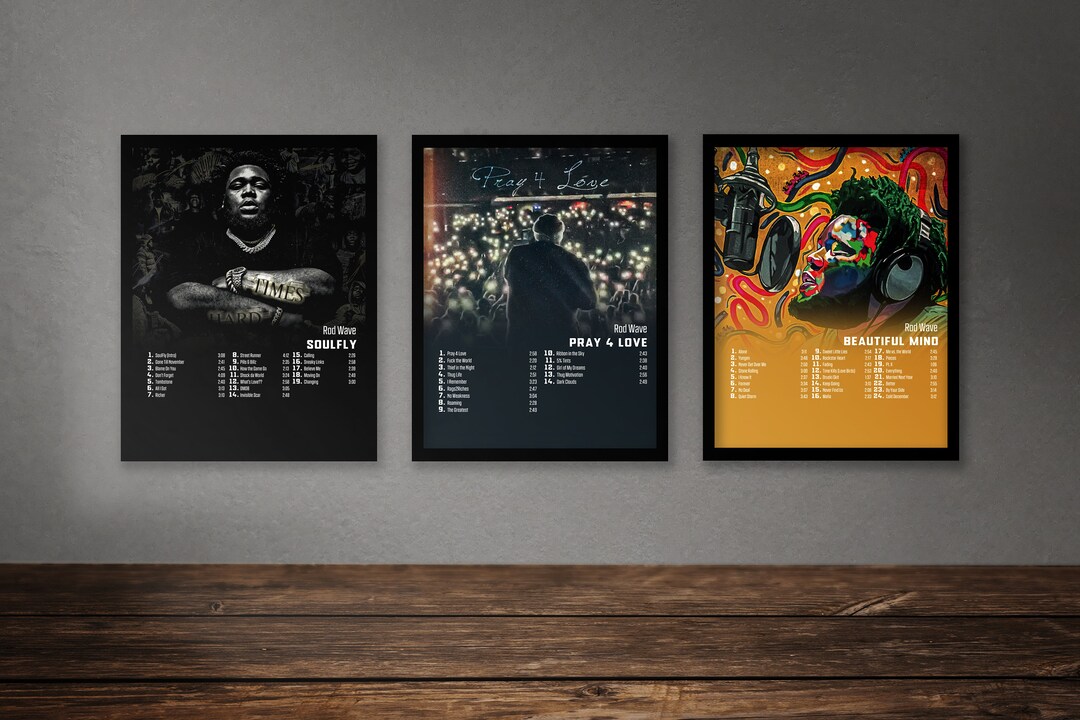 Rod Wave Poster Set of 10 Album Poster Soulfly Pray 4 Love Beautiful ...