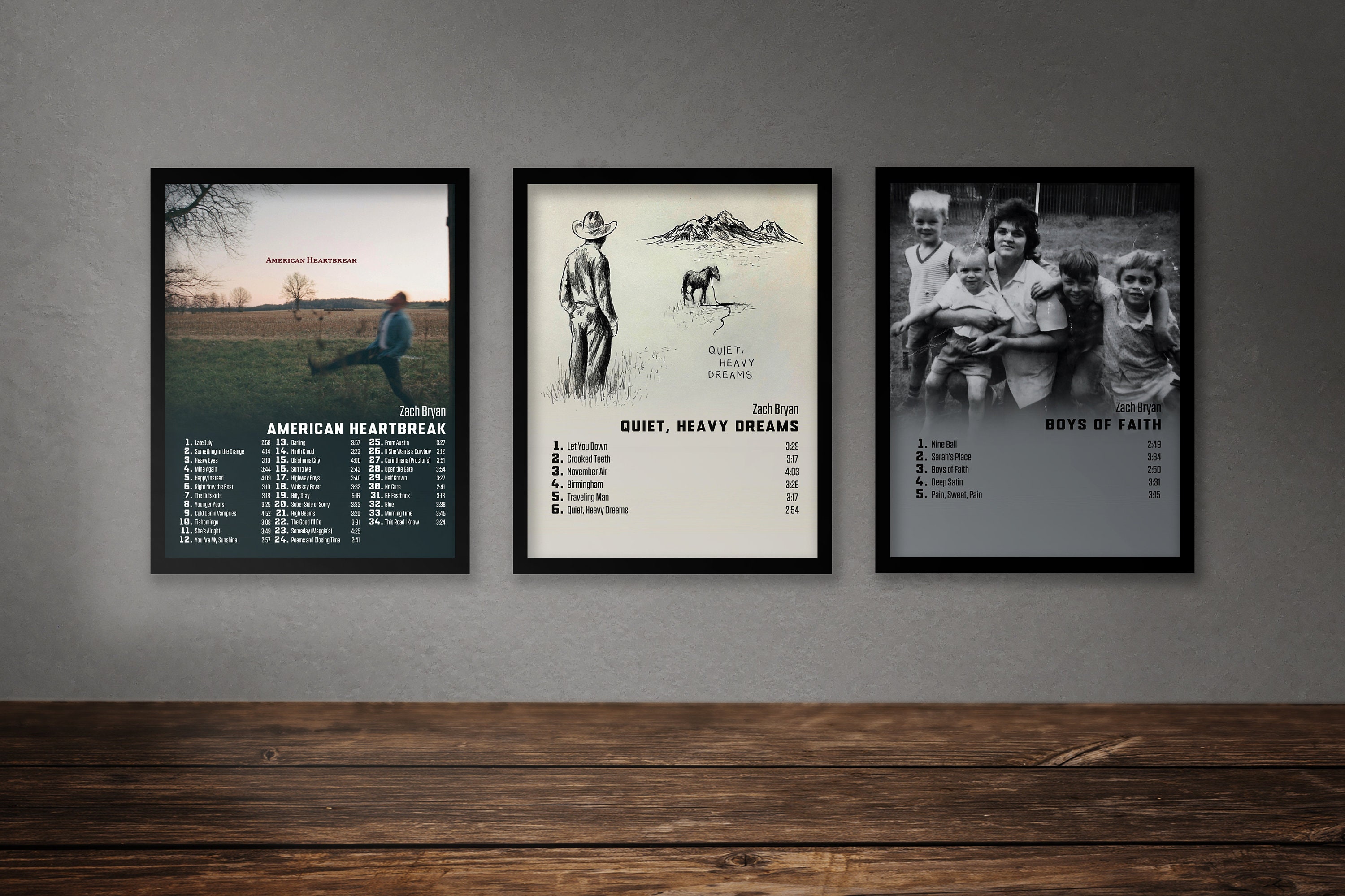 Zach Bryan Poster Set of 8 Album Poster American Heartbreak Boys of ...