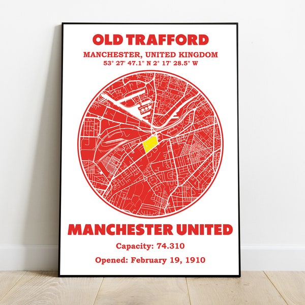 Old Trafford Framed Poster - Etsy
