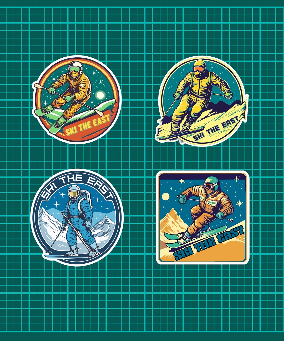 SKI THE EAST, Stickers Set, Small 2 Inch Stickers for Laptop, Helmet ...