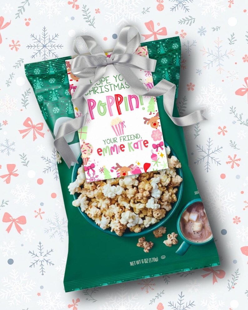 Christmas Popcorn Bag Tags Printable | Hope Your Christmas is Poppin ...