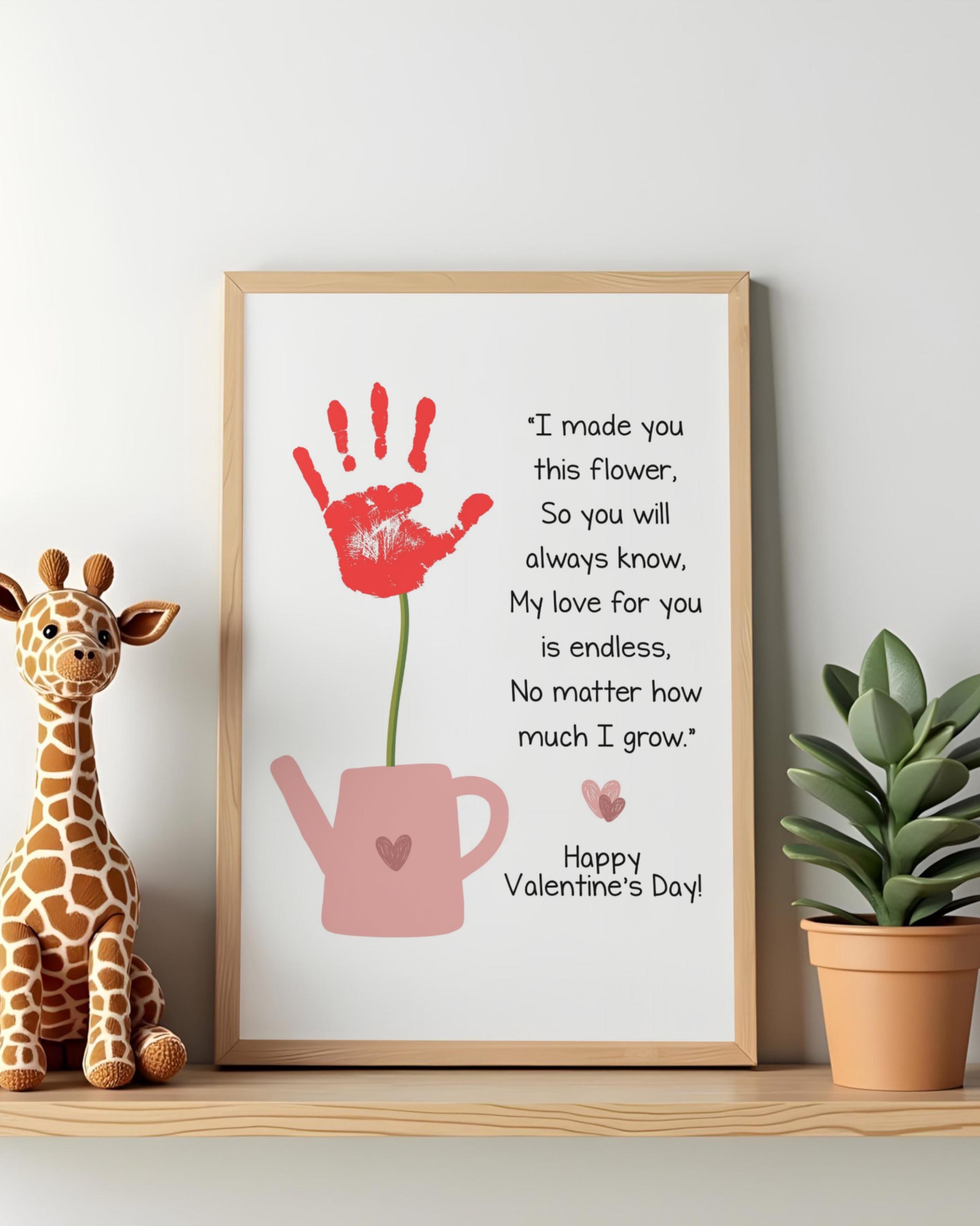 Handprint Flower Keepsake Printable | Valentine’s Day, Mother’s Day ...