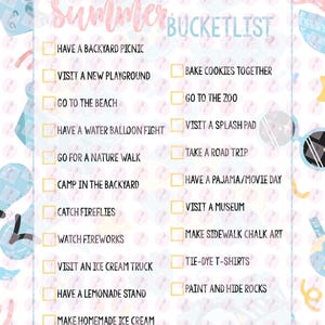 Summer Bucket List for Kids | Canva Template | Printable Family ...