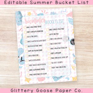 Summer Bucket List for Kids | Canva Template | Printable Family ...