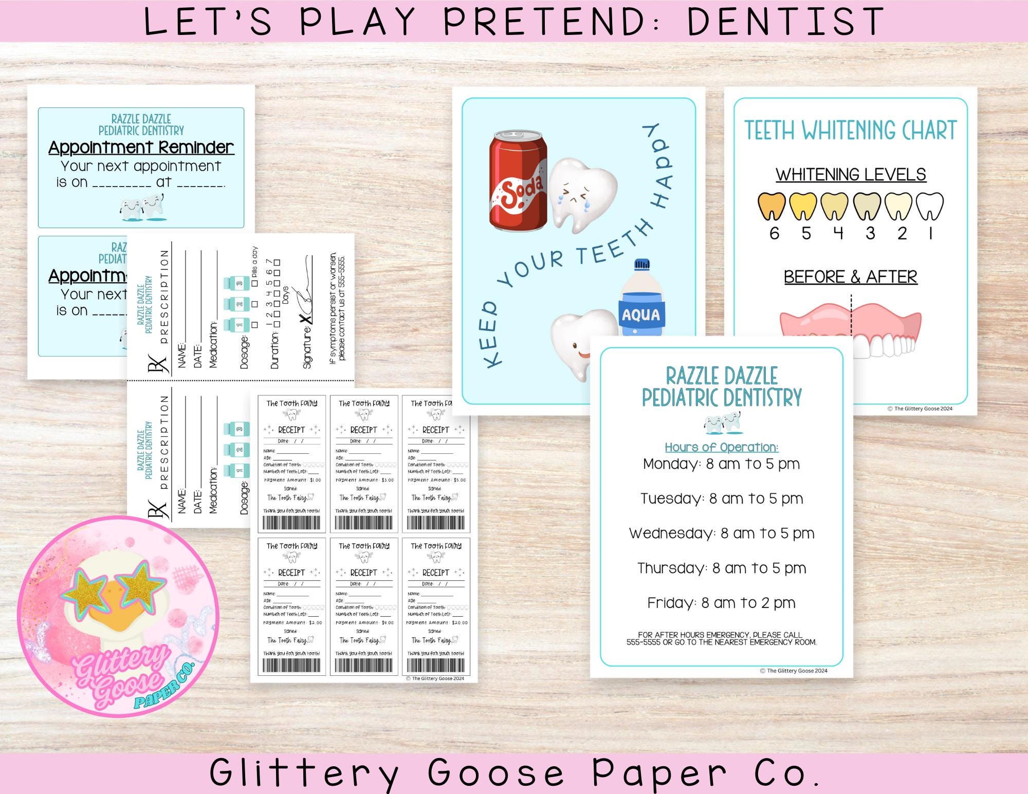 Dentist Office Pretend Play Set: Printable Dramatic Play (digital ...