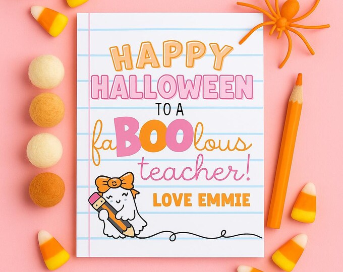 Editable Halloween Teacher Gift Tag Template | Boo Teacher Gift Tag ...