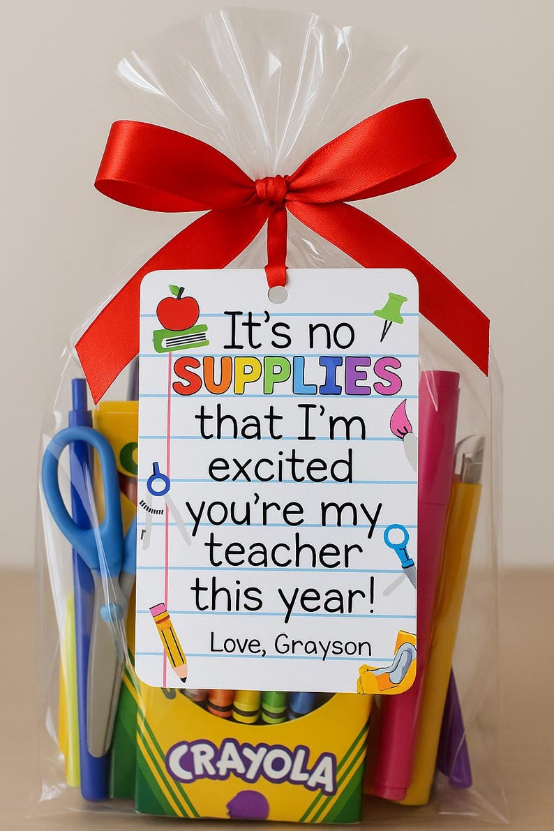 Teacher School Supplies Gift Tag | Teacher Gift Tag | I’m Excited You ...
