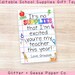 Teacher School Supplies Gift Tag | Teacher Gift Tag | I’m Excited You ...