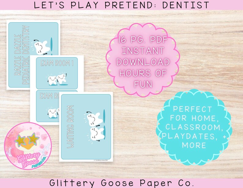 Dentist Office Pretend Play Set: Printable Dramatic Play (digital ...
