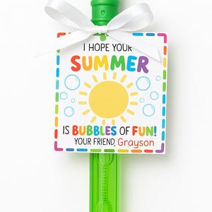 Hope Your Summer is Bubbles of Fun | Gift Tag for Bubbles | Summer ...