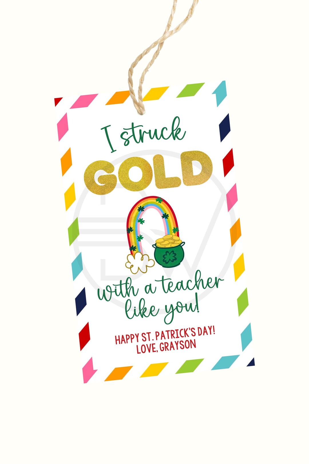 St. Patrick’s Day Gift Tag | I Struck Gold With A Teacher Like You ...