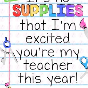 Teacher School Supplies Gift Tag | Teacher Gift Tag | I’m Excited You ...