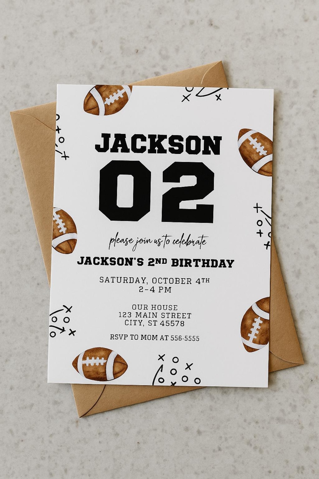 Editable Football Birthday Invitation | Boy Sports Party Invite | Game ...