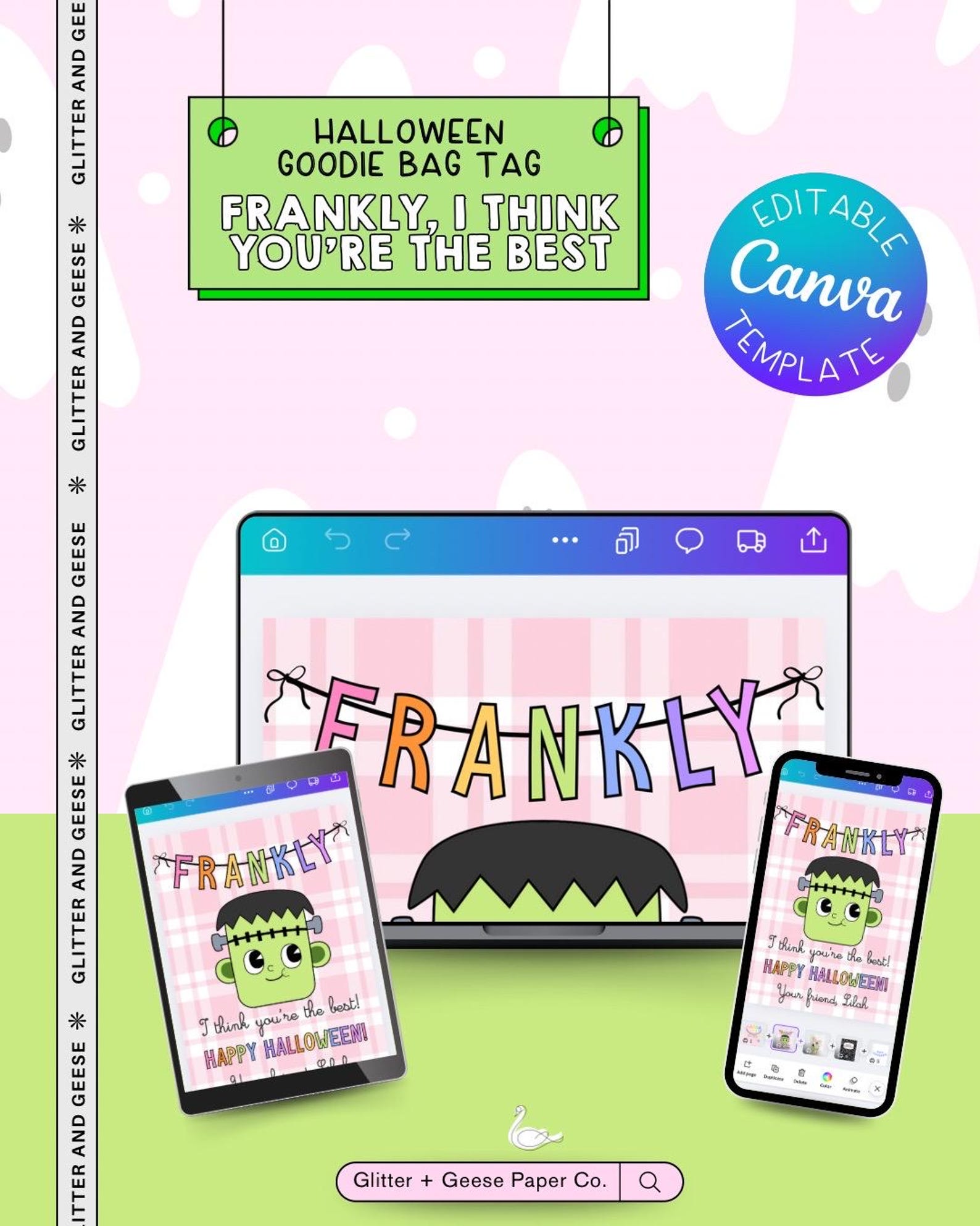 Editable Halloween Gift Tag Printable | Frankly I Think You’re the Best ...