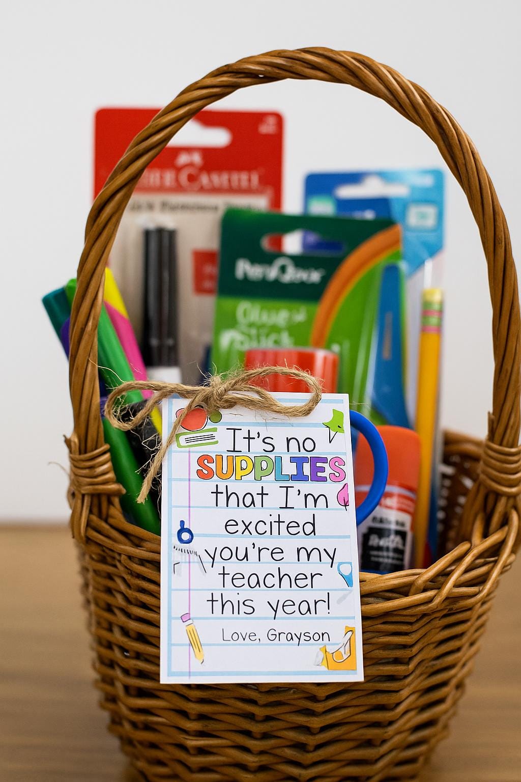 Teacher School Supplies Gift Tag | Teacher Gift Tag | I’m Excited You ...