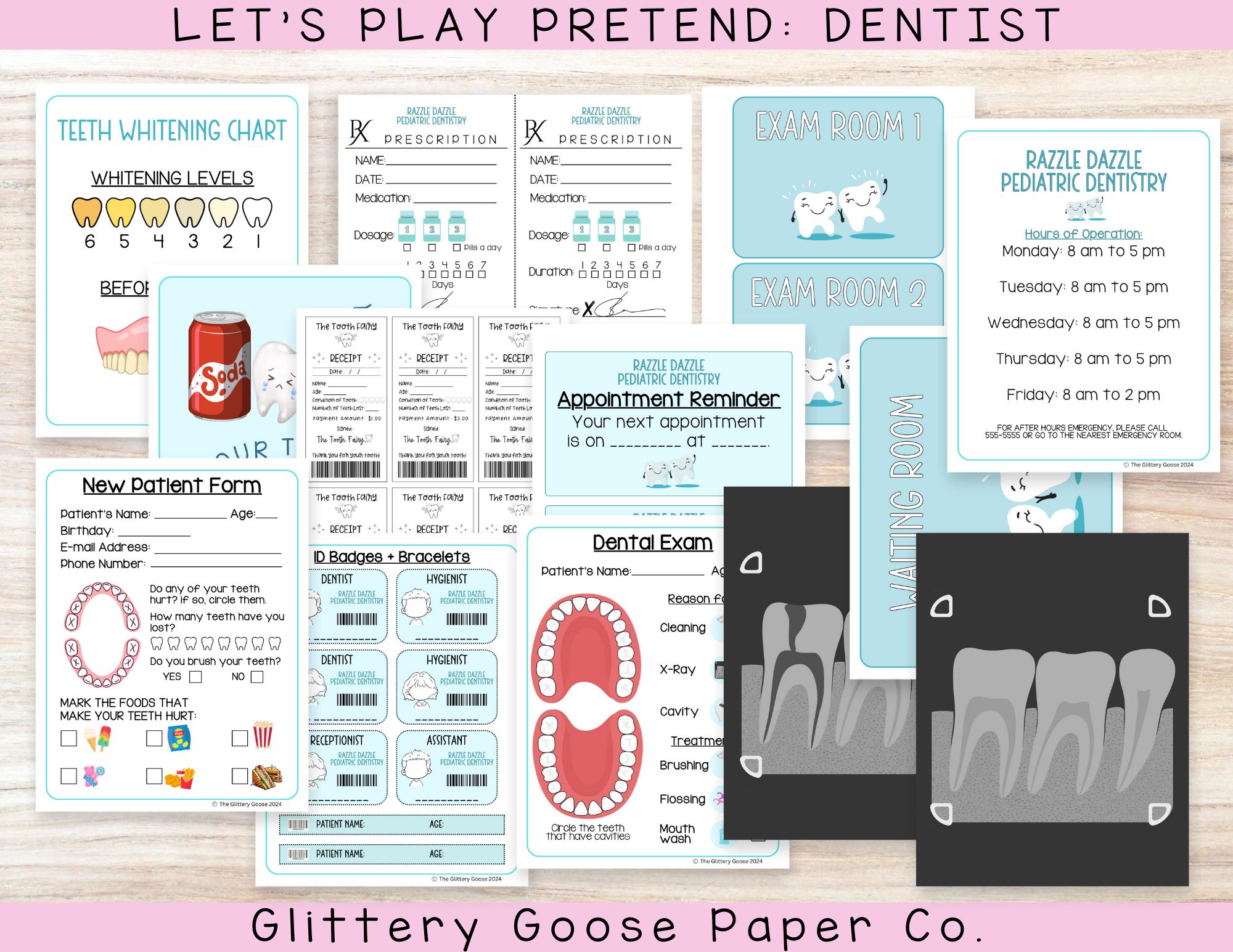 Dentist Office Pretend Play Set: Printable Dramatic Play (digital ...