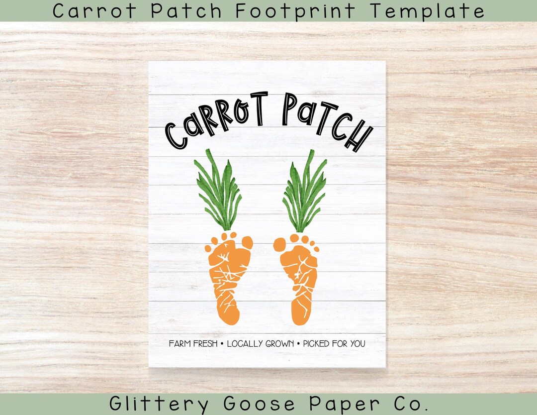 Carrot Patch Footprints | Easter Printable | Baby Footprint Craft ...