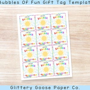 Hope Your Summer is Bubbles of Fun | Gift Tag for Bubbles | Summer ...