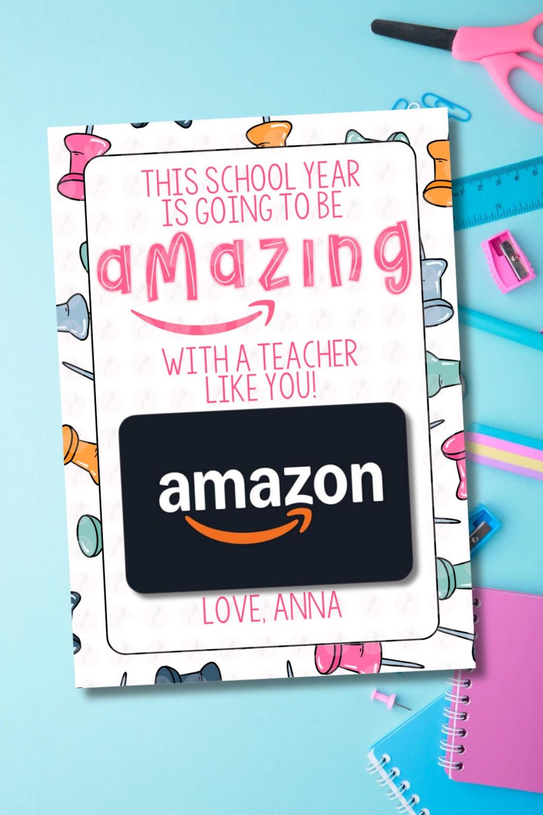 Amazon Gift Card Holder | Printable for Teacher | Editable Back to ...