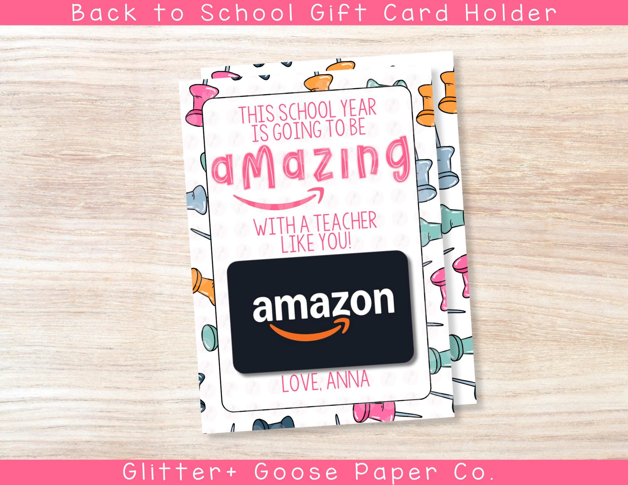 Amazon Gift Card Holder | Printable for Teacher | Editable Back to ...