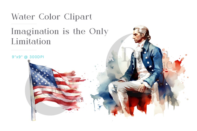 4th of July Watercolor Clipart July Fourth Patriotic Clip - Etsy