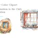Watercolor Cottage Window Clipart, Window Clipart, Digital Graphics for ...