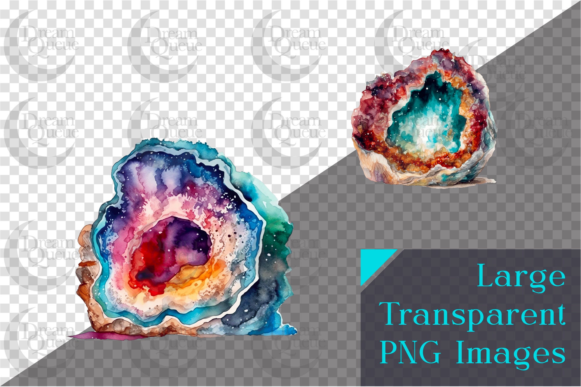 Watercolor Thunderegg Clipart, Geode Clipart, Digital Graphics for ...