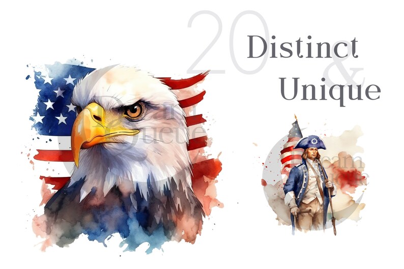 4th of July Watercolor Clipart July Fourth Patriotic Clip - Etsy