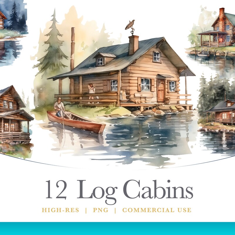 Log Cabin Art - Etsy