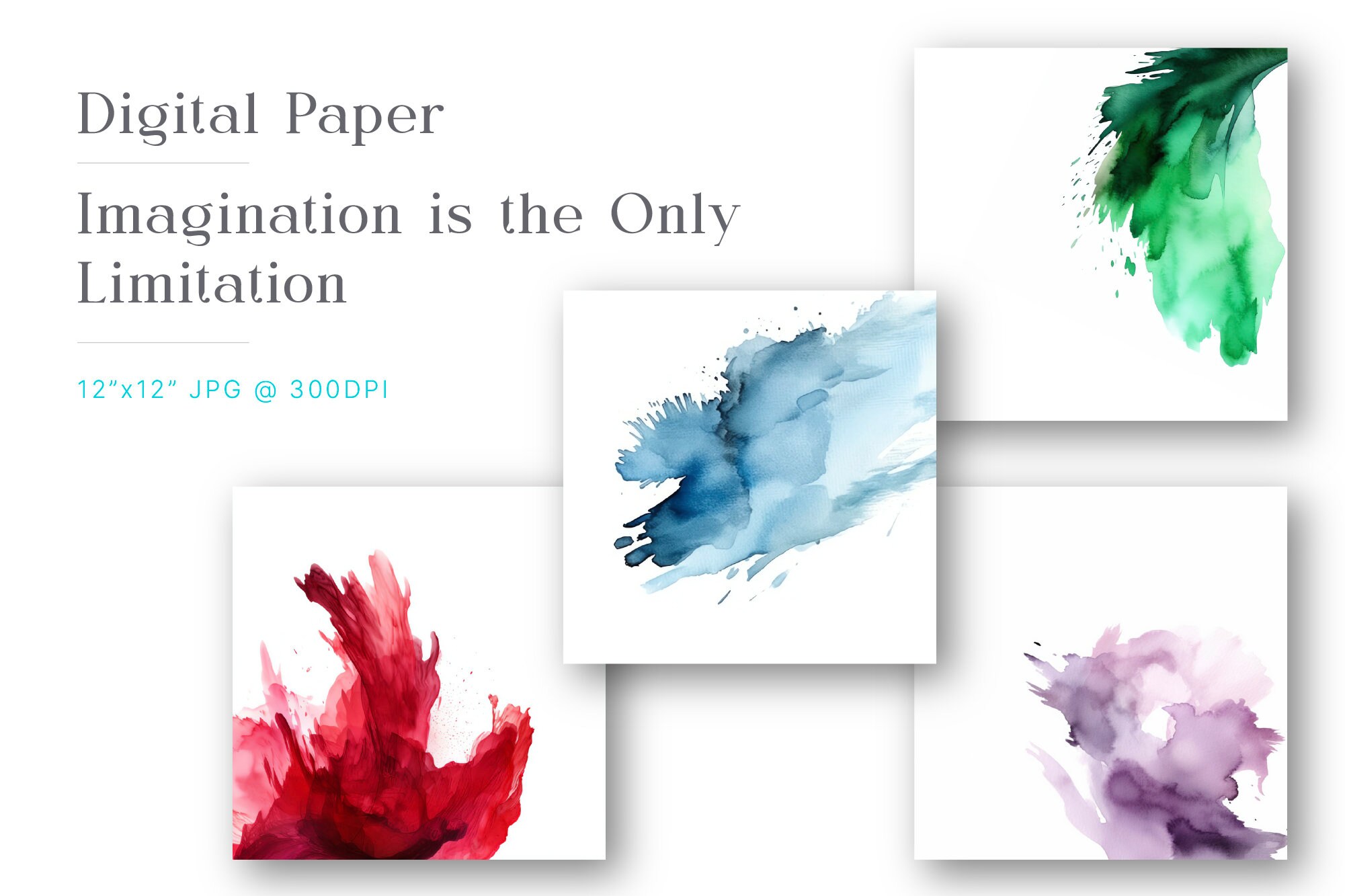 Rainbow Splash Digital Paper, Colorful Spectrum Brush Stroke, Digital ...