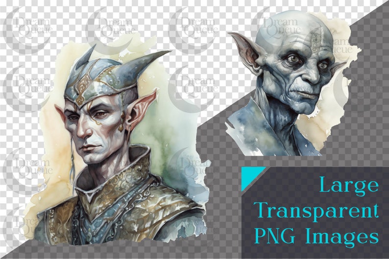 Watercolor Elven Men Clipart, Digital Graphics for Commercial Use ...