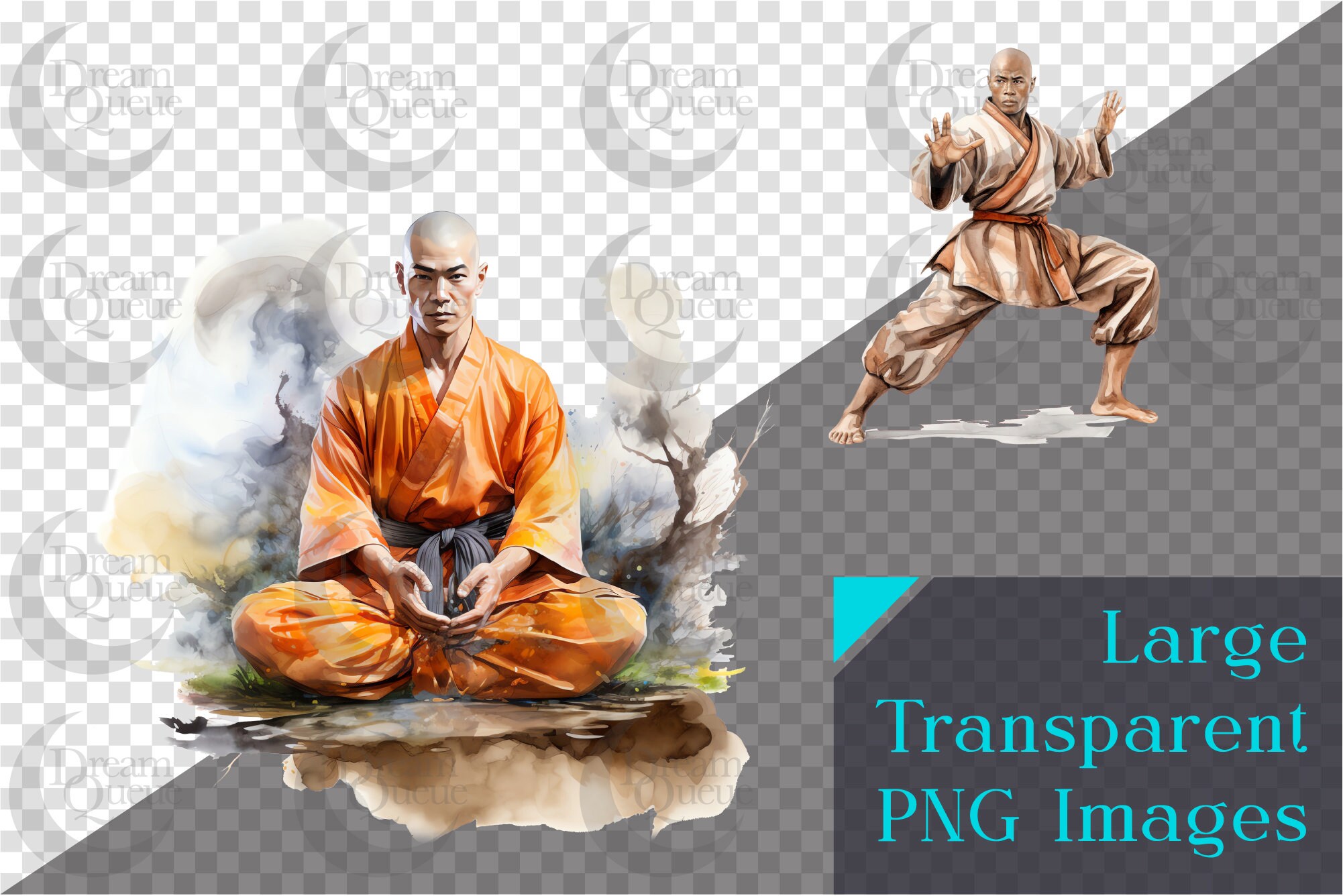 Watercolor Kung Fu Clipart, Martial Arts Clipart, Digital Graphics for ...