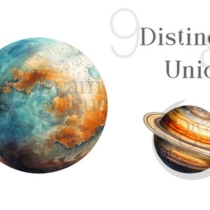 Watercolor Solar System Clipart, Milky Way Galaxy, Digital Graphics for ...