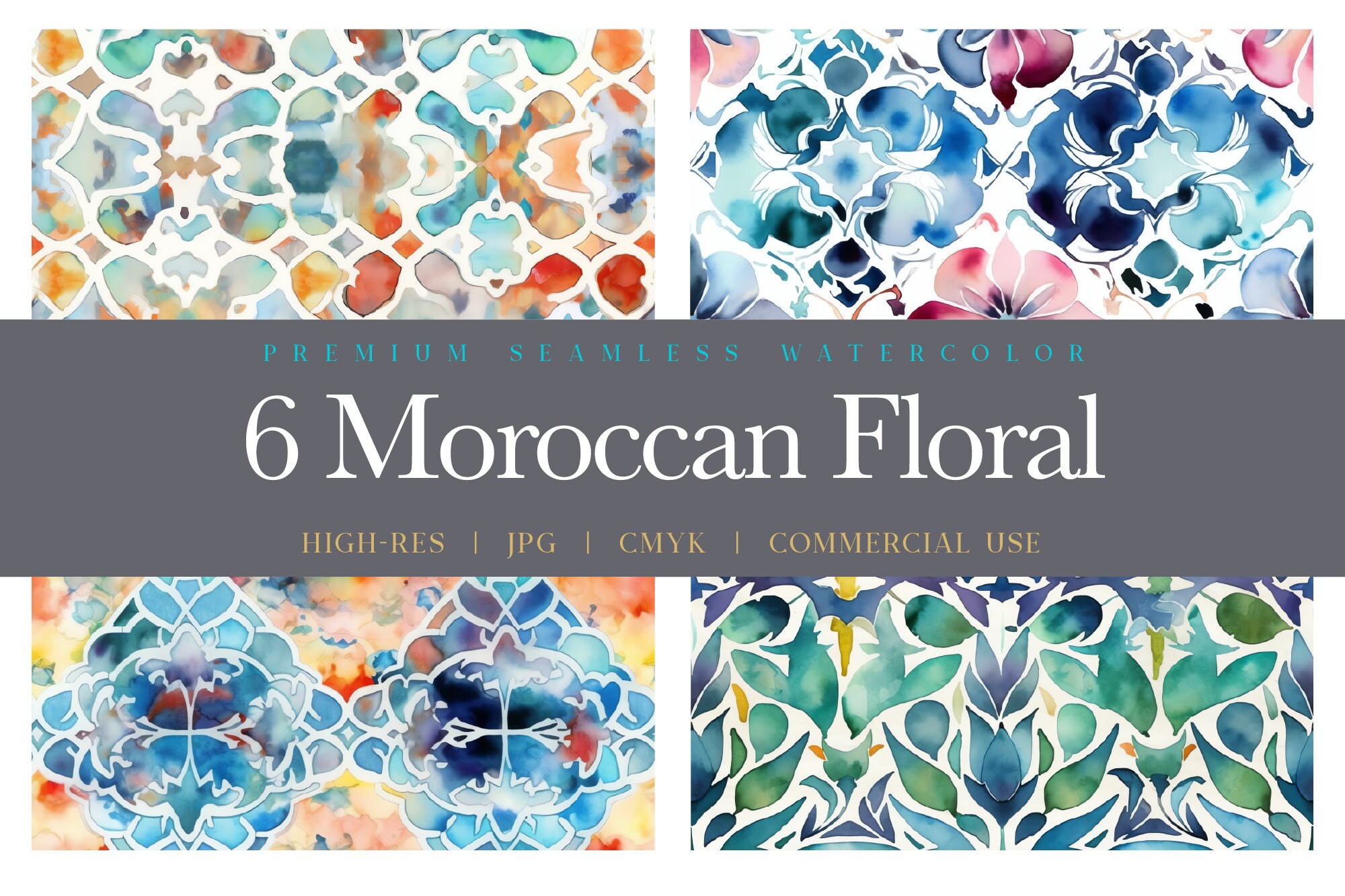 Seamless Moroccan Patterns, Dye Sublimation Seamless, Digital Graphics ...