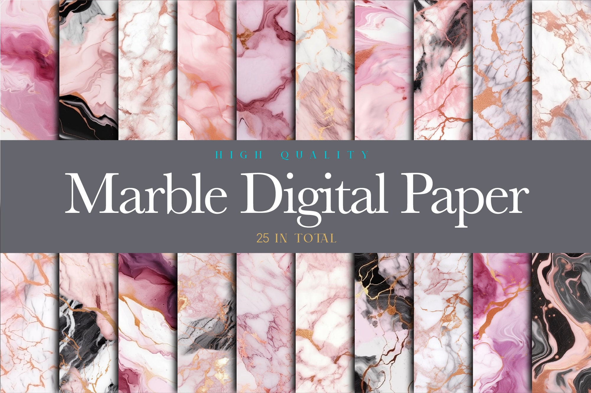 Rose Gold Marble Digital Paper: Seamless Textures (digital Download) - Etsy
