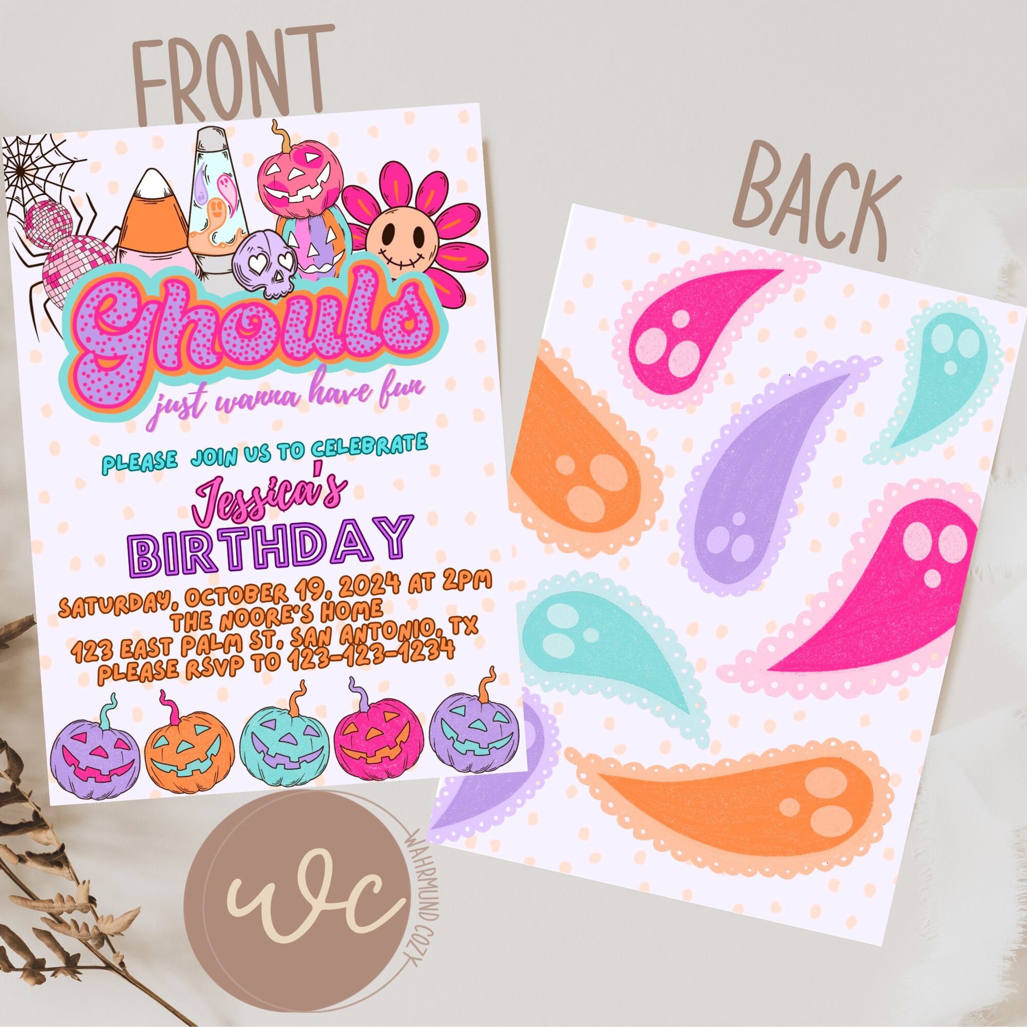 Editable Ghouls Just Wanna Have Fun Invitation, Halloween Invitation ...