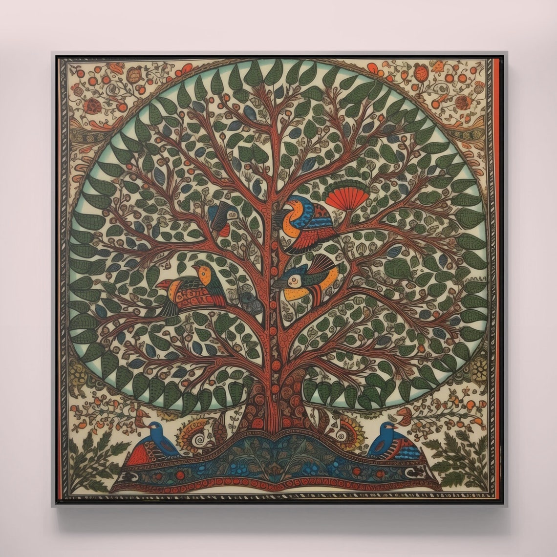 Tree of Life Indian Gond Style Painting Gift Madhya Pradesh India ...