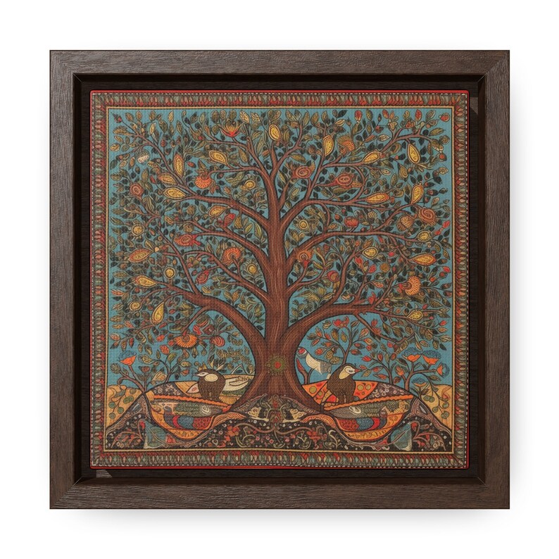 Indian Gond Style Folk Art Painting of Tree of Life Canvas - Etsy
