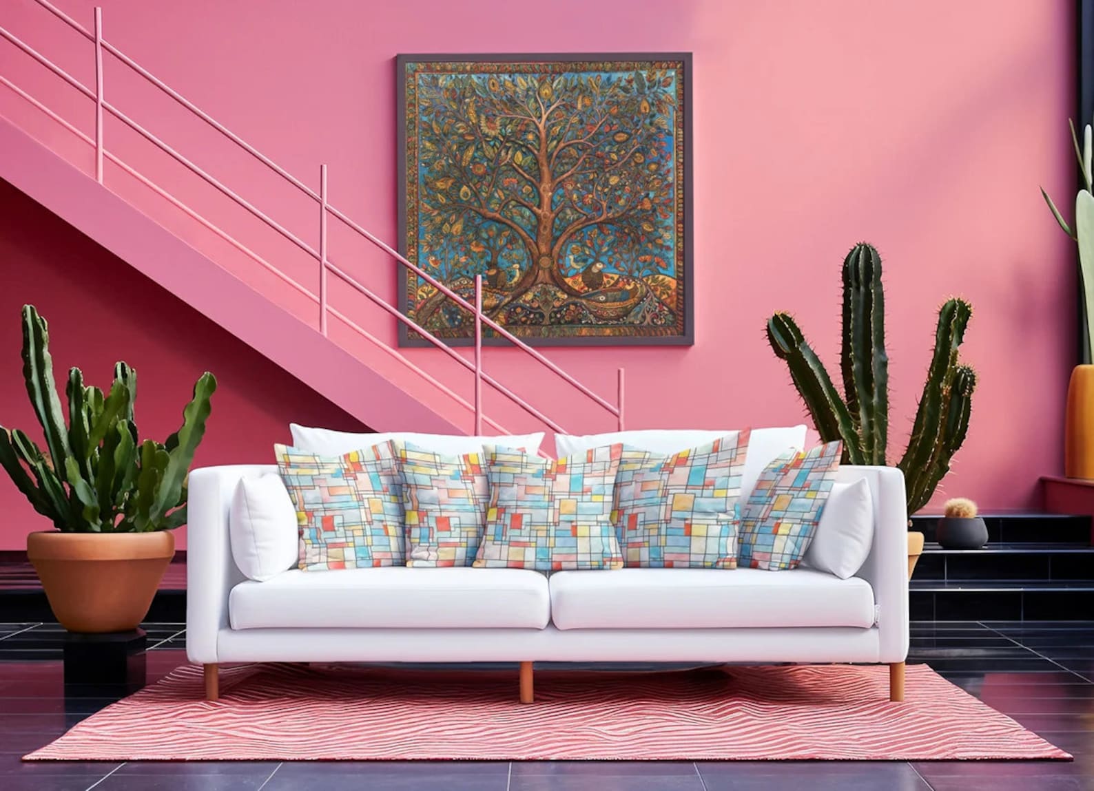 Tree of Life Indian Gond Style Painting Gift Madhya Pradesh India ...