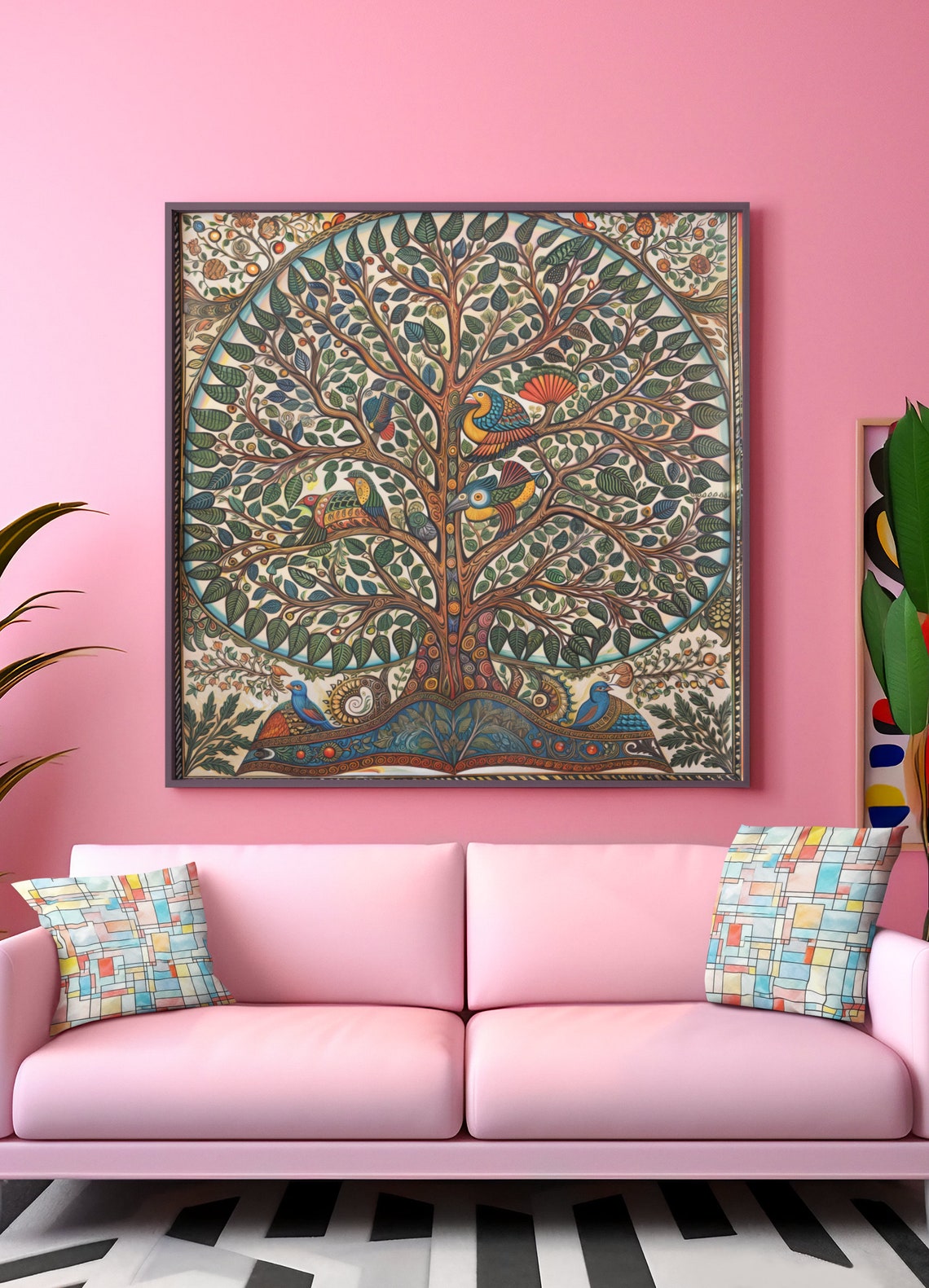 Tree of Life Indian Gond Style Painting Gift Madhya Pradesh India ...