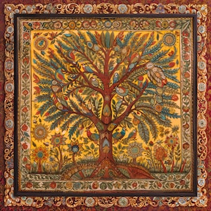 Tree of Life Indian Gond Style Painting Gift Madhya Pradesh India ...