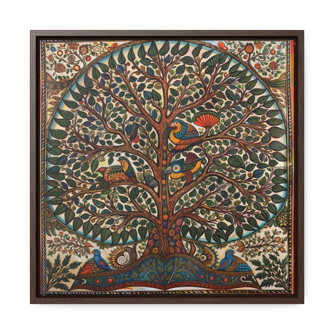 Tree of Life Indian Gond Style Painting Gift Madhya Pradesh India ...