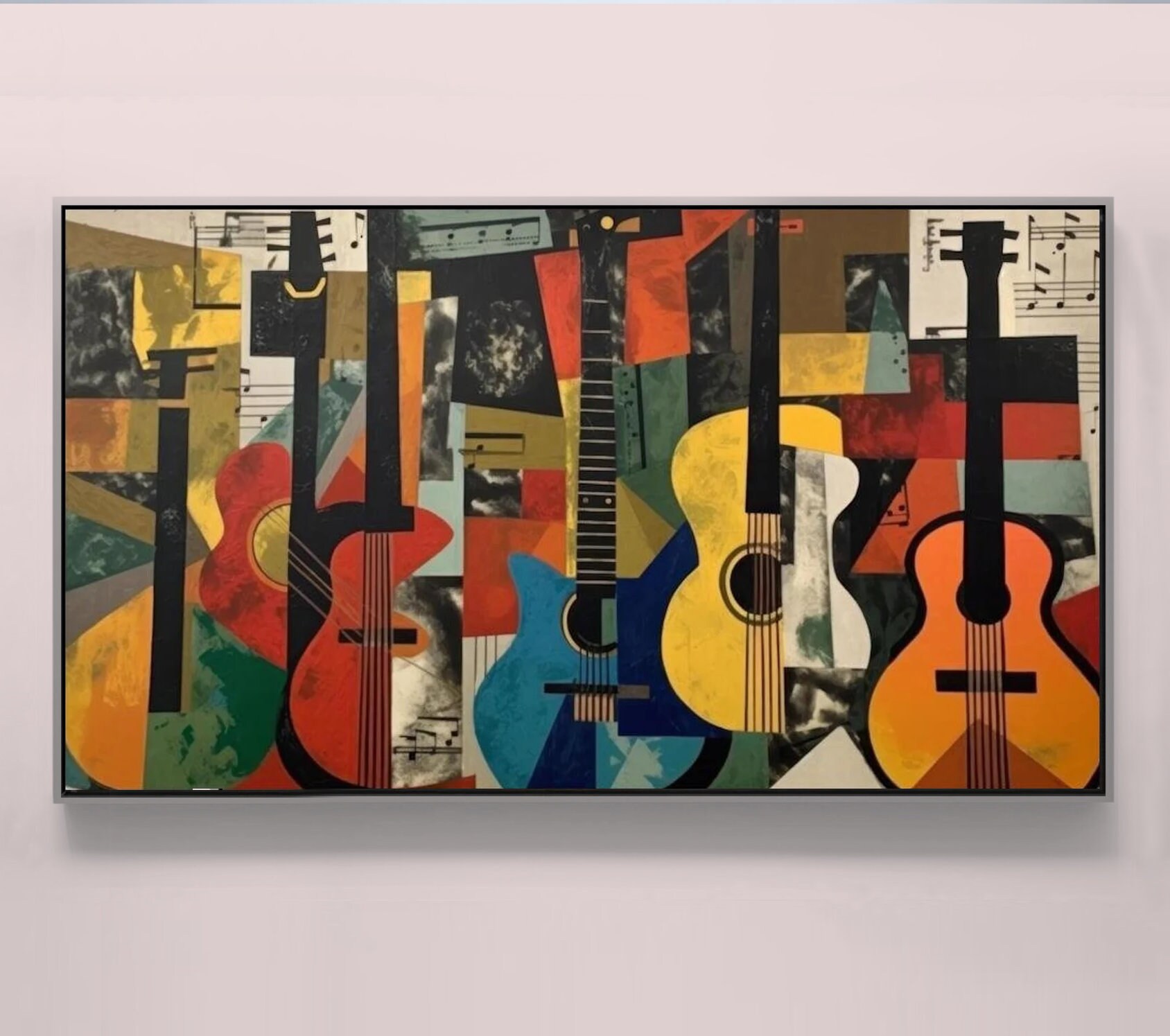 Pablo Picasso Homage Wall Art Gift Cubist Guitars Modern Contemporary ...